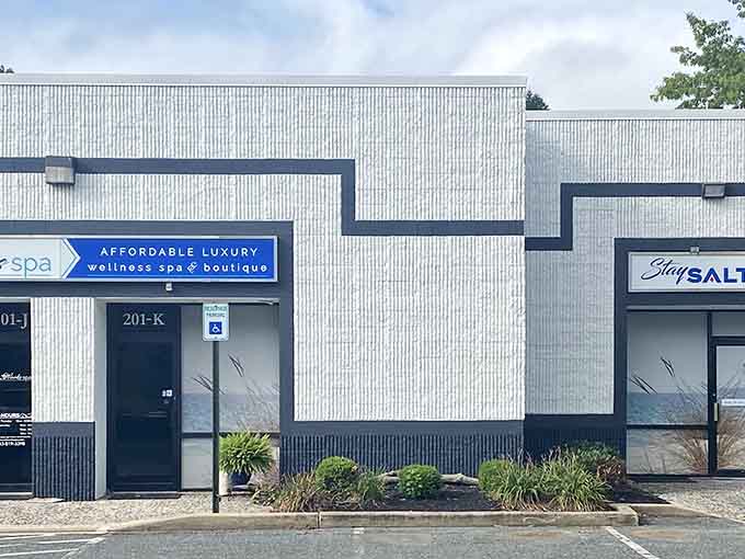 The unassuming exterior hides a wellness wonderland. Never judge a spa by its strip mall.