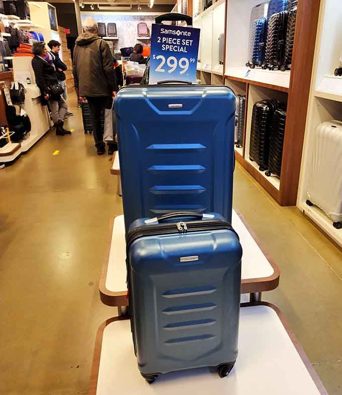 Luggage ready for adventures funded by the money you saved shopping here&mdash;it's practically an investment in travel.