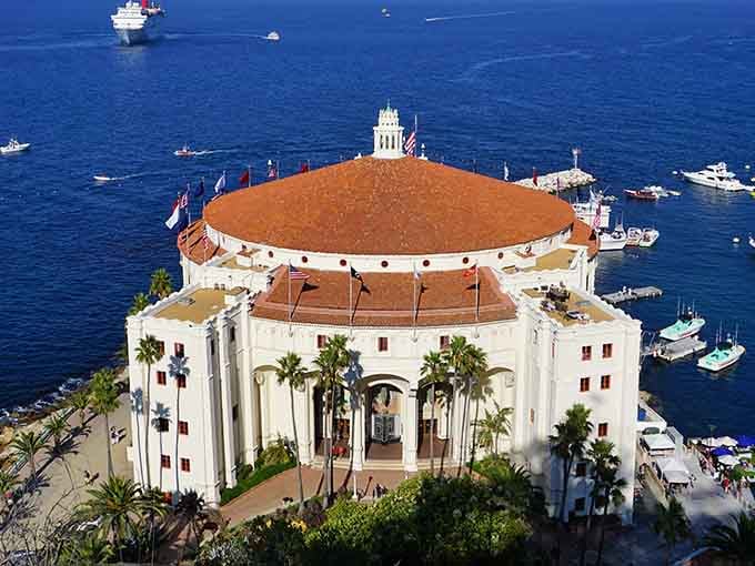 The Casino from above reveals its perfect circular design, a masterpiece of art deco that never goes out of style.