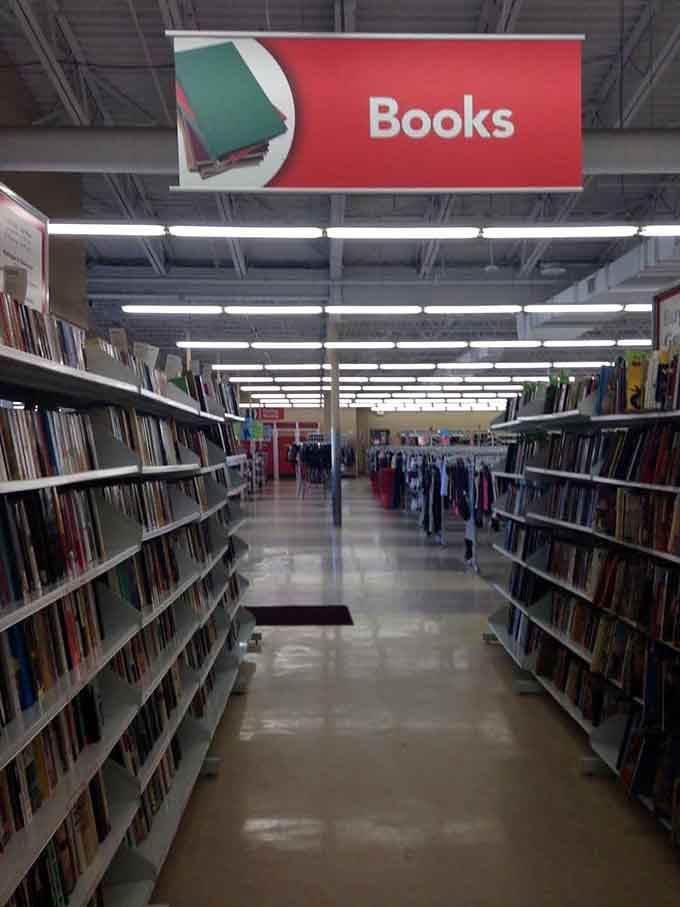 Book lovers could spend hours here browsing spines, hunting for that perfect read at a fraction of retail.