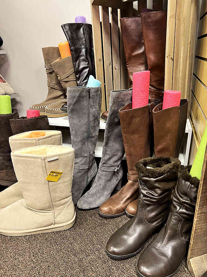 Leather boots in every shade stand tall, ready to carry you through winter without requiring a second mortgage payment.