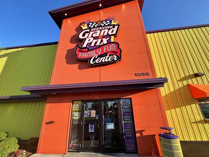 The bright exterior promises exactly what's inside: pure, unapologetic fun for absolutely everyone who enters.