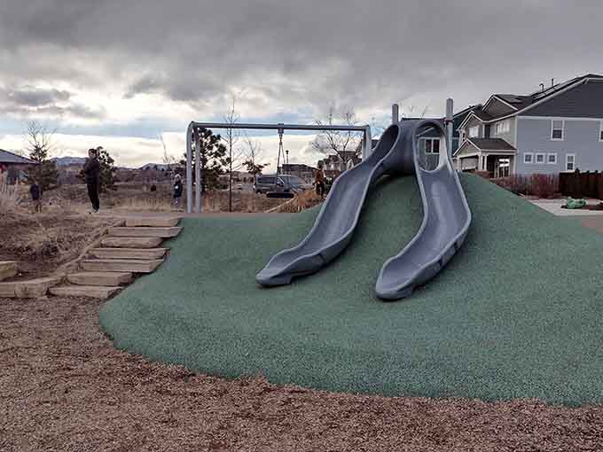 Double slides mean twice the fun and half the sibling arguments over who goes first.