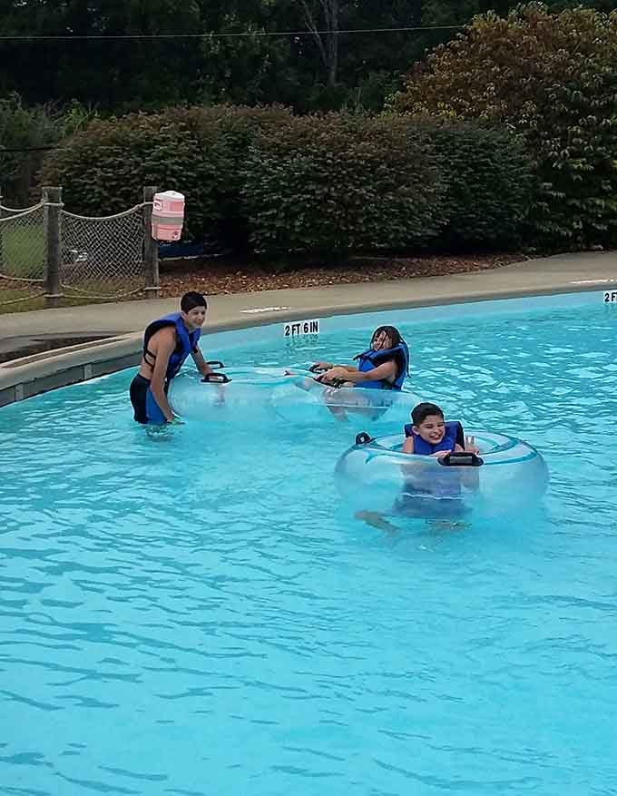 Floating peacefully in tubes, these young adventurers have discovered the secret to perfect summer contentment.