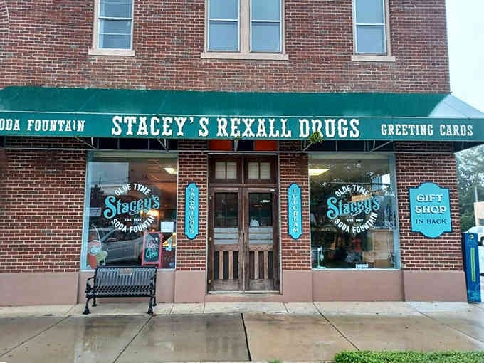 Stacey's Rexall Drugs storefront proves that some buildings were simply born to house ice cream and joy forever.