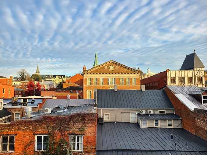 Staunton's rooftops create a skyline that proves beauty doesn't require skyscrapers or corporate sponsorship to succeed.