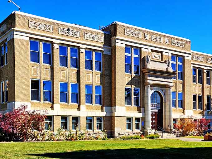 The Routt County Courthouse commands respect with architecture that says this town's been serious about community since day one.