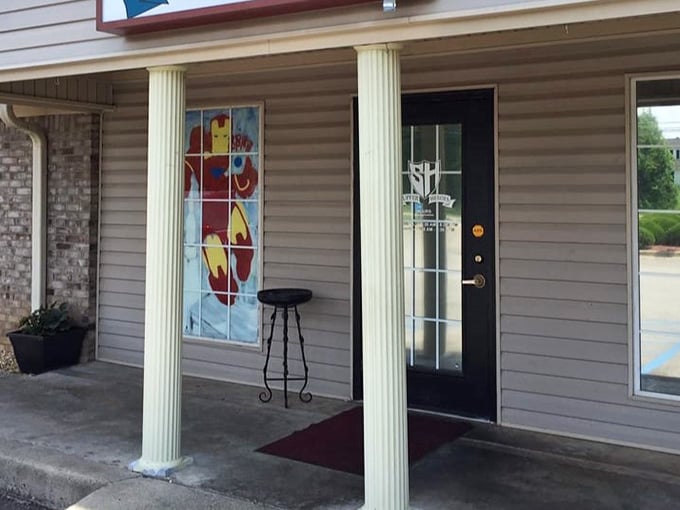 Even the entrance promises something special with superhero artwork welcoming you into this one-of-a-kind dining experience.