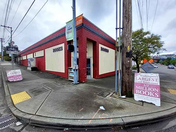 From the street, it looks modest, but inside waits Washington's largest used bookstore with stories stacked to the rafters.
