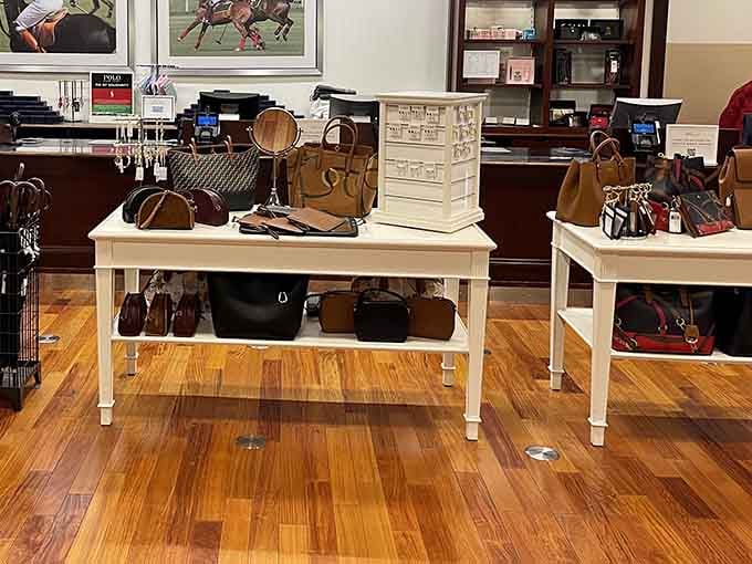 Designer bags displayed like art pieces, proving luxury accessories don't always require luxury budgets to own them.