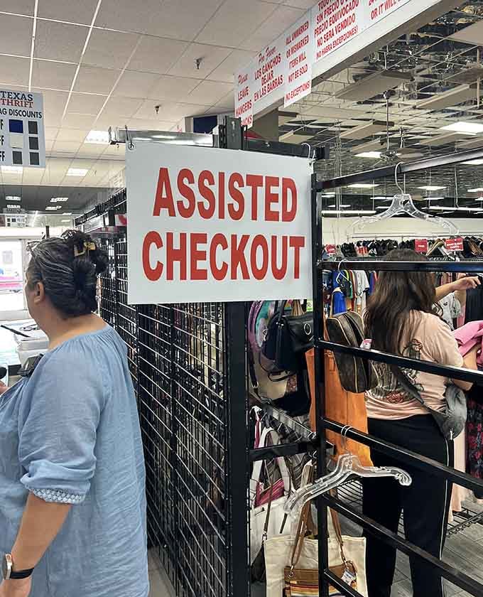 Assisted checkout keeps things moving smoothly, because even treasure hunting eventually requires actually paying and leaving sometime.