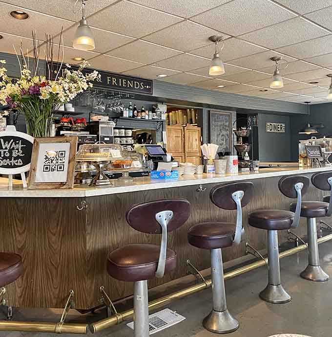 The counter area invites solo diners and coffee lovers to settle in and stay awhile.