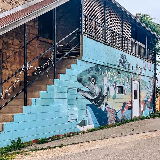 Local art transforms ordinary walls into something worth photographing, adding character to an already charming downtown.