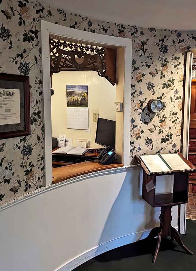 The welcoming reception area sets the tone with classic décor that whispers "you're about to have a wonderful time."