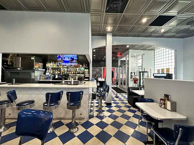 The spacious interior welcomes everyone from solo diners to large groups seeking refuge in comfort food and good company.