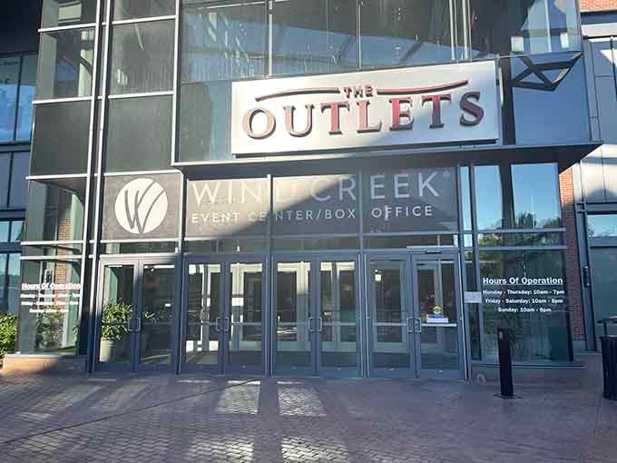 Glass doors open to retail possibilities on historic ground, proving that great transformations start with a single welcoming entrance.