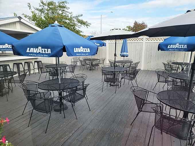 That patio whispers "summer mornings" louder than a rooster with a megaphone, and we're absolutely here for it.