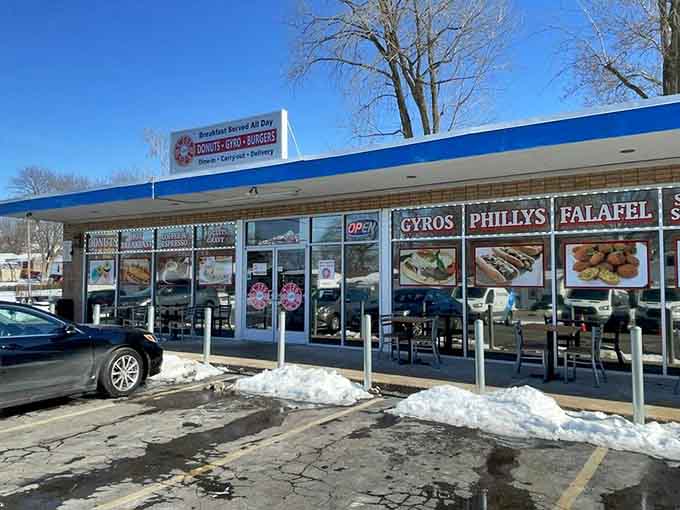 A packed parking lot tells you everything you need to know about this place's local reputation and popularity.