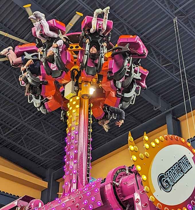 G-Force One spins riders like they're in a centrifuge, testing exactly how much fun the human body can handle.