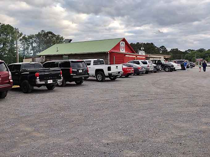 A packed parking lot at a rural steakhouse is always the most reliable sign you've found something special.