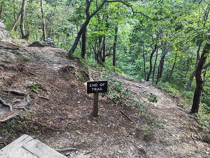 When you see this sign, you've reached your destination and the real exploration can finally begin.