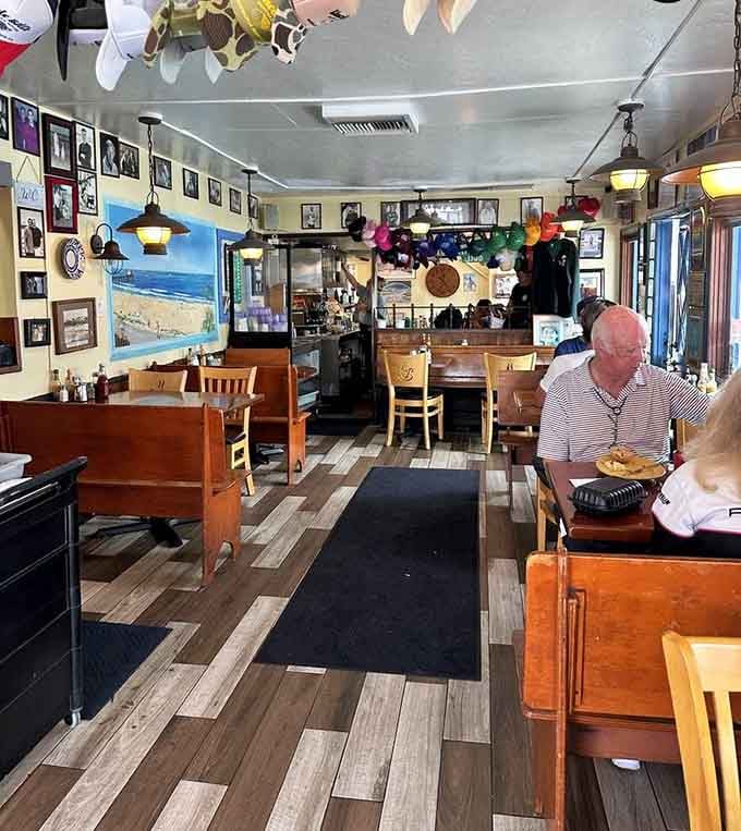 The interior buzzes with that perfect diner energy where everyone's happy, well-fed, and already planning their next visit.
