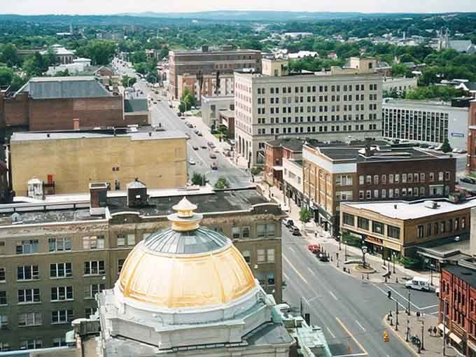From above, Utica's compact downtown reveals a walkable city where everything you need is actually within reasonable distance.
