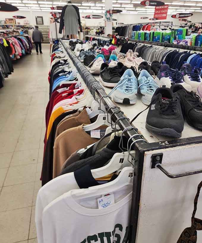 T-shirts and sneakers stretching into the distance, a horizon of possibilities for your wardrobe and wallet alike.