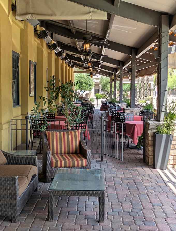 Patio dining where Arizona weather becomes your dining companion instead of your nemesis for once.