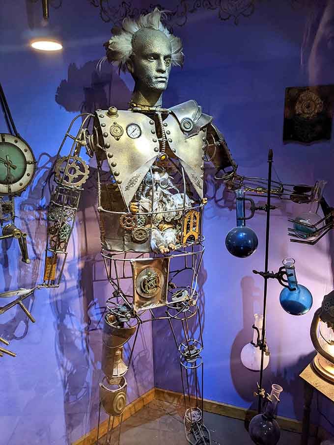 This steampunk automaton proves the quest blends multiple fantasy genres into one gloriously eclectic experience.