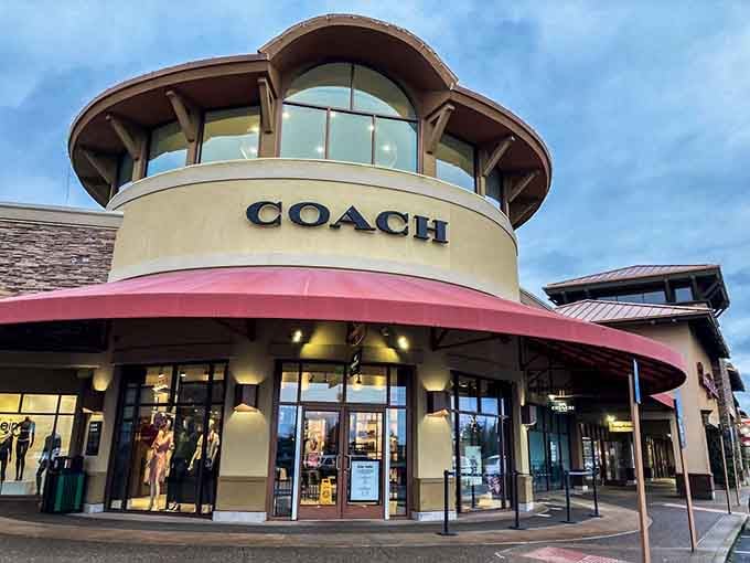 Coach's curved architecture houses handbags and accessories at prices that'll make you wonder why anyone pays full retail anymore.