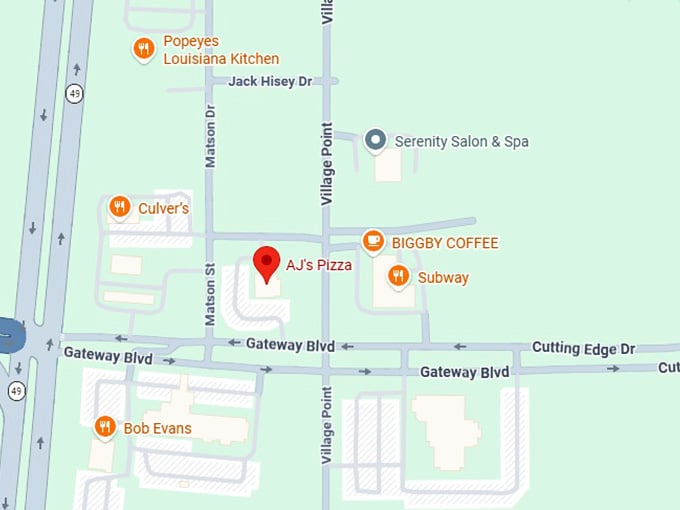 16. aj's pizza co map