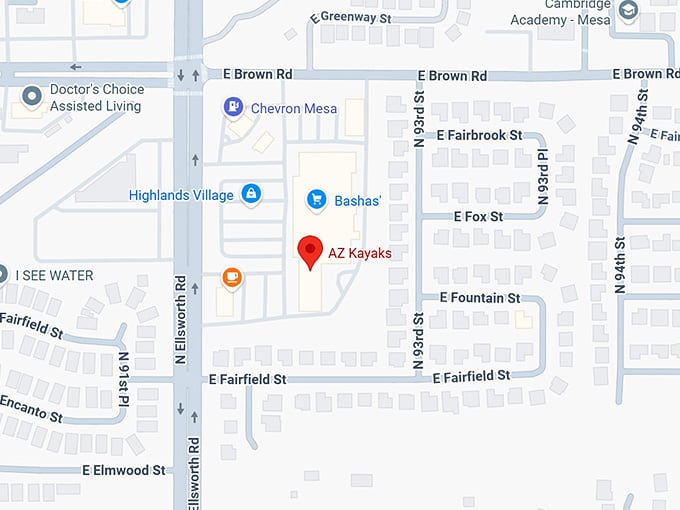 16. az kayaks' glow float map