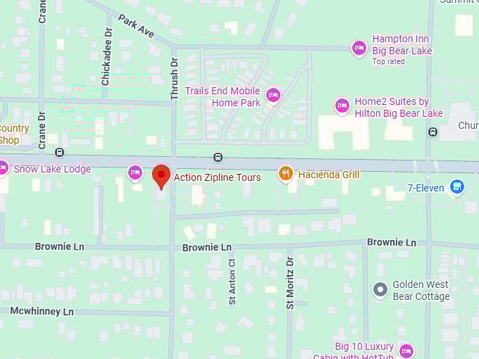 16. action zipline tours map