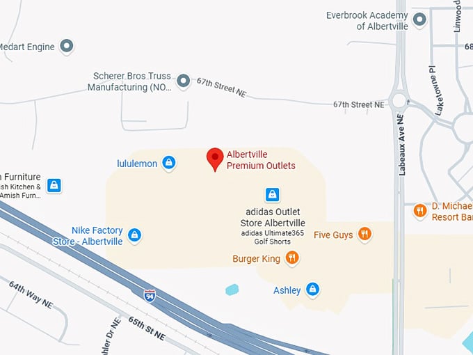 16. albertville premium outlets map