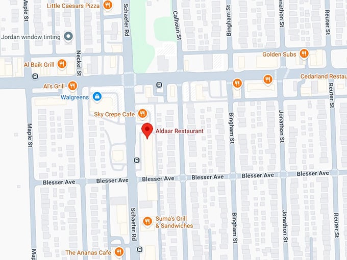 16. aldaar restaurant map