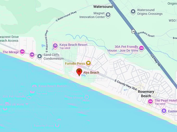 16. alys beach, fl map