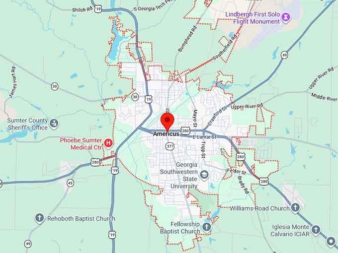 16. americus, ga map