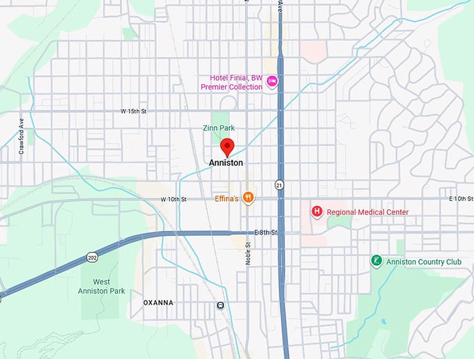 16. anniston, al map