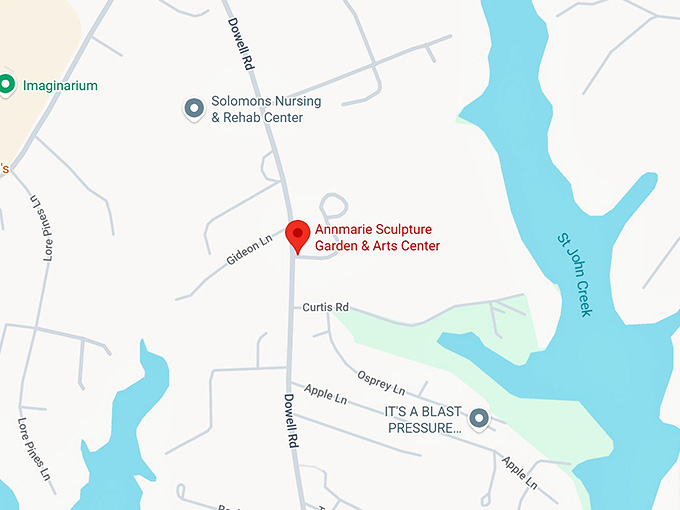 16. annmarie sculpture garden & arts center map