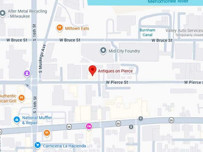 16. antiques on pierce map