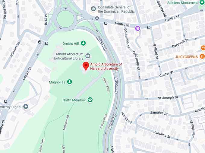 16. arnold arboretum of harvard university map
