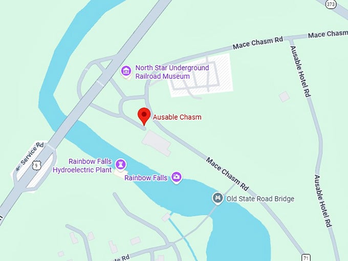 16. ausable chasm map