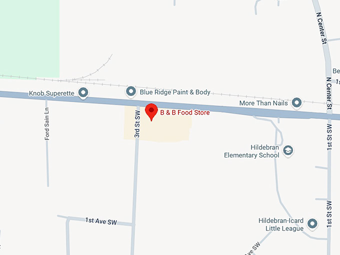 16. b & b food store map
