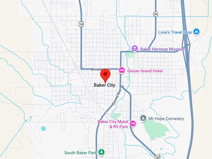 16. baker city or map