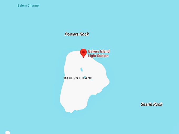 16. bakers island light station map