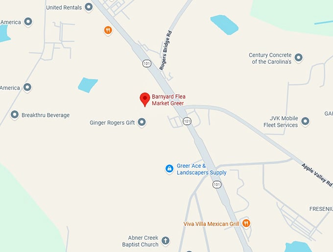 16. barnyard flea market greer map