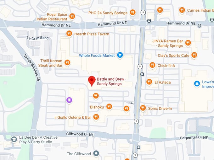16. battle and brew sandy springs map