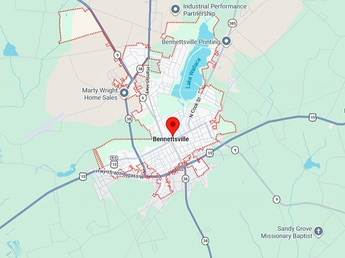 16. bennettsville, sc map