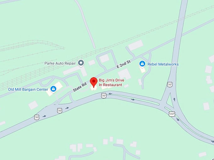16. big jim's drive in restaurant map